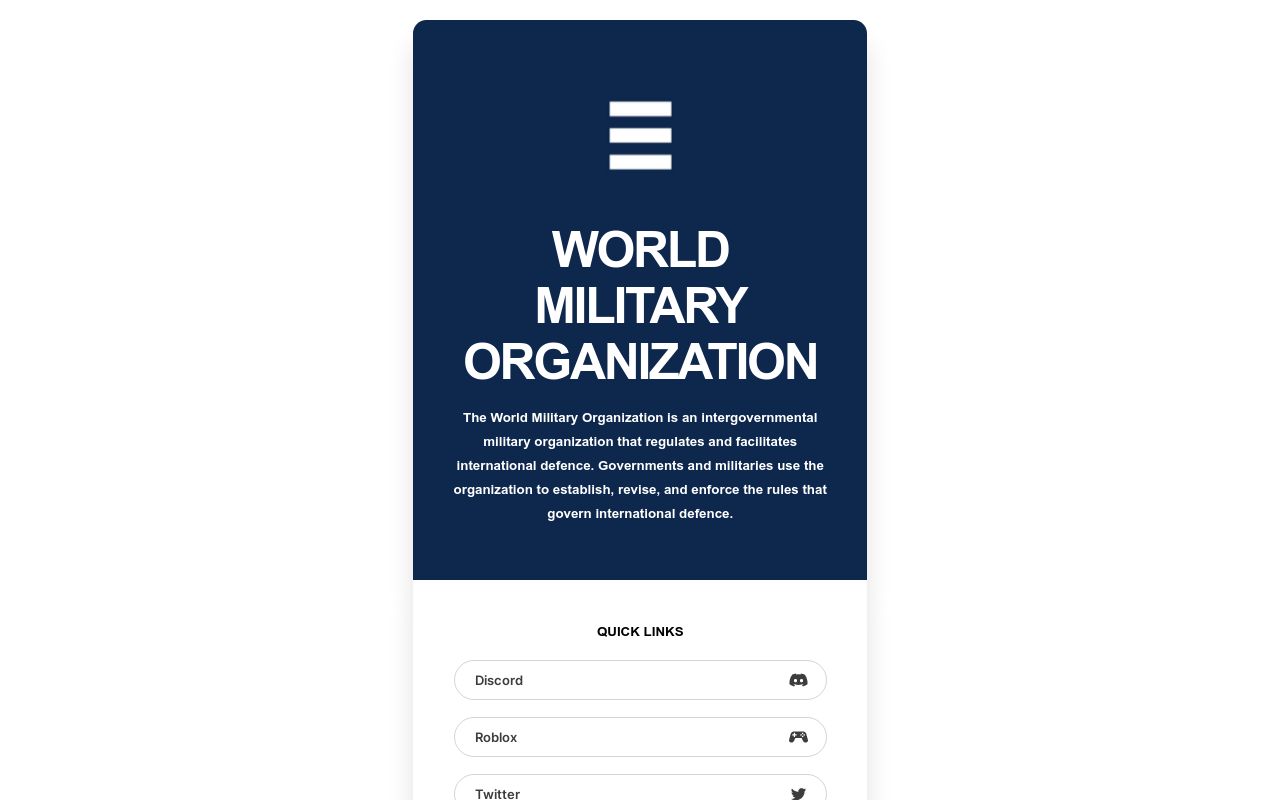 WORLD MILITARY ORGANIZATION